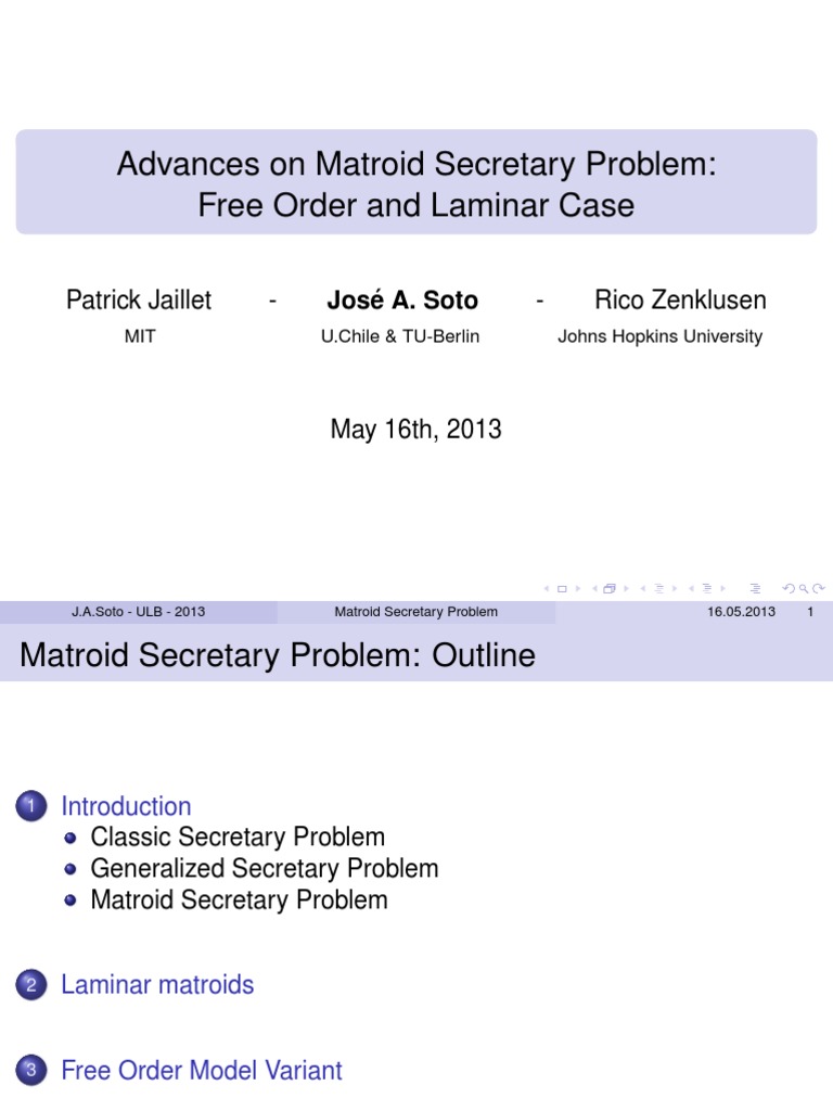 ULB2013 Talk | PDF | Discrete Mathematics | Combinatorial Optimization