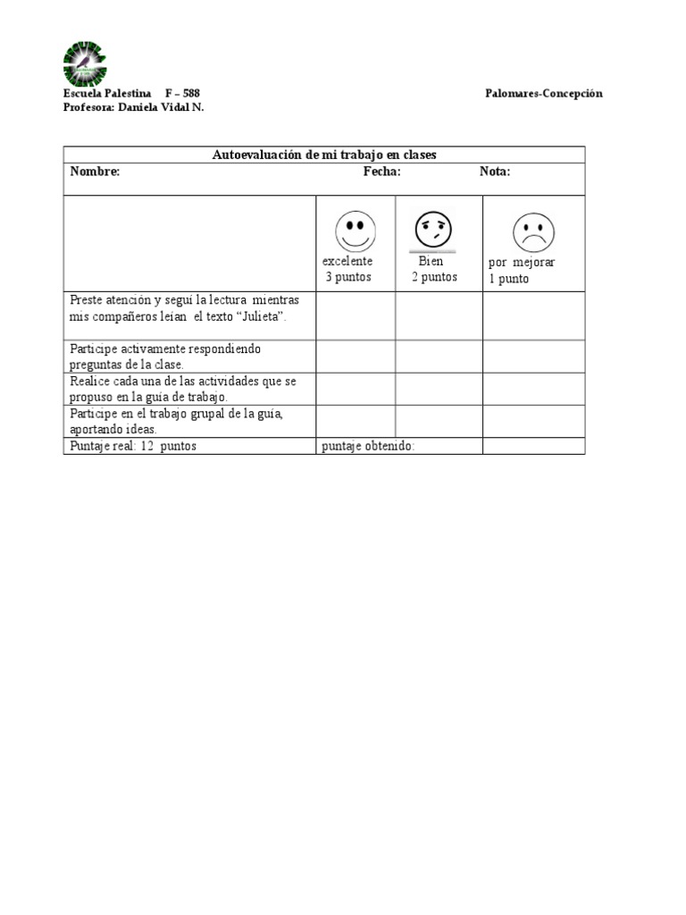 Autoevaluación de Mi Trabajo en Clases | PDF