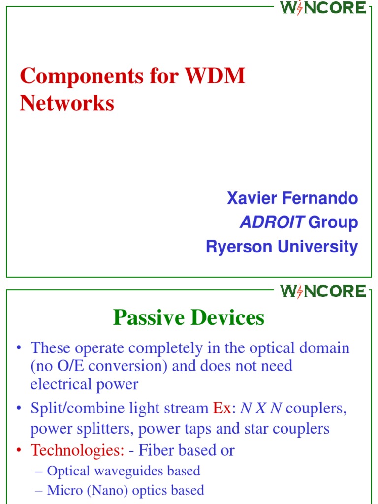 Components For WDM Networks: Xavier Fernando | PDF | Interferometry ...