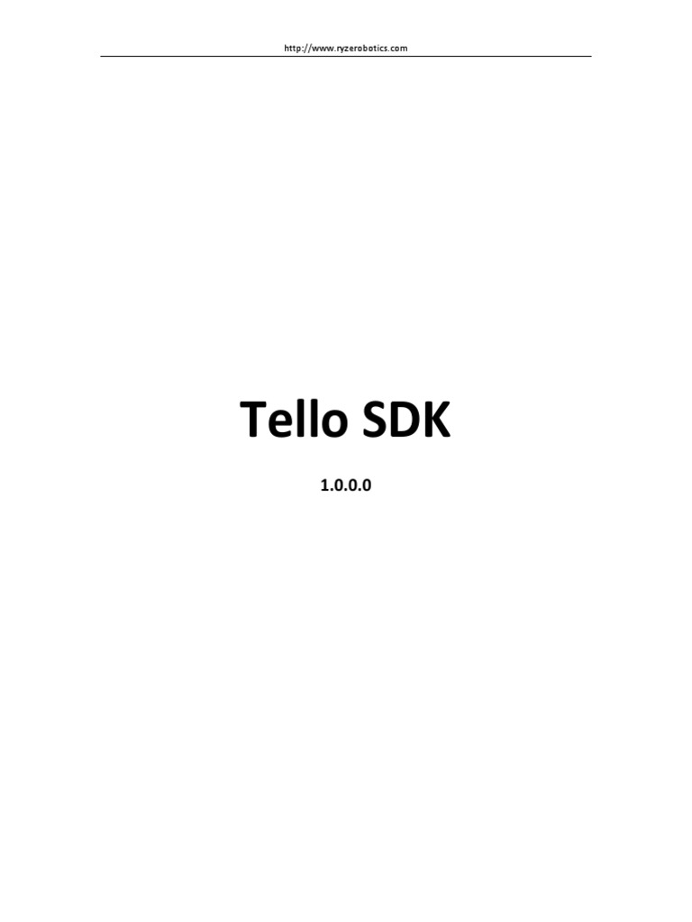 Tello SDK | PDF | Computer Programming | Digital Technology