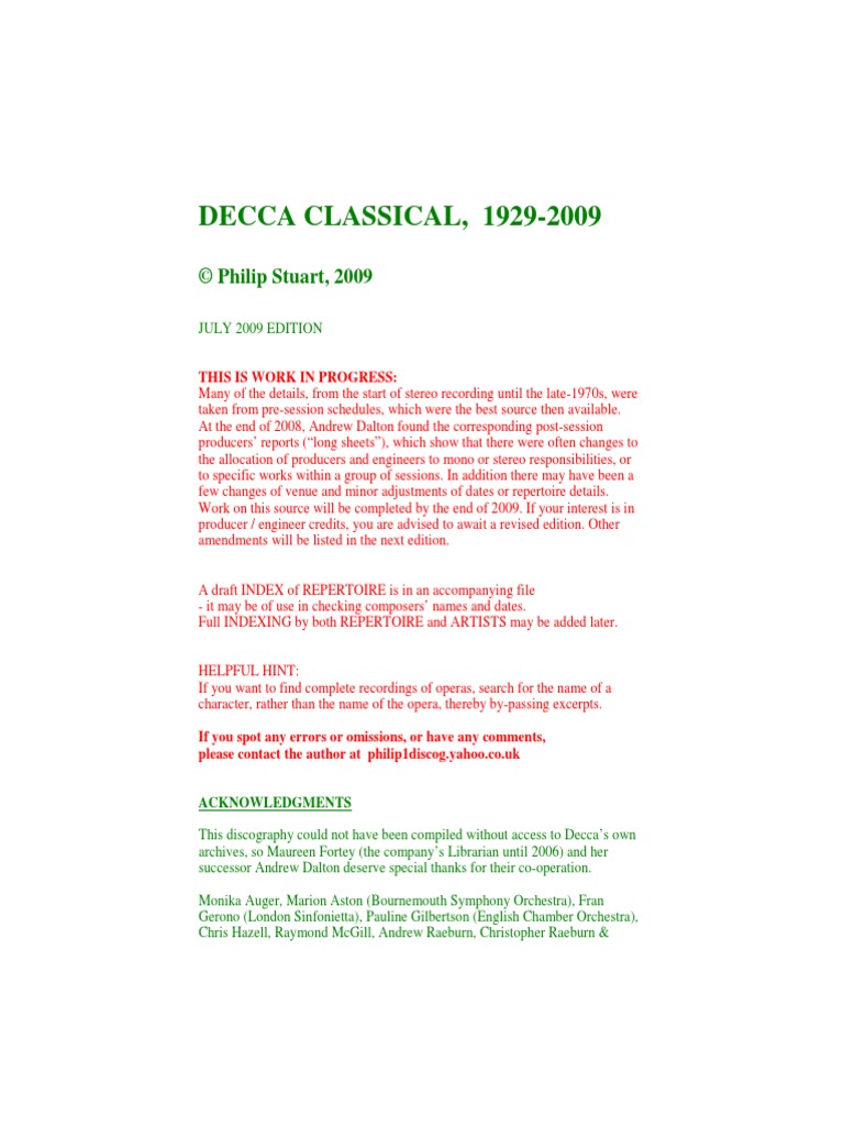 DeccaComplete PDF | PDF | Music Industry | Classical Music