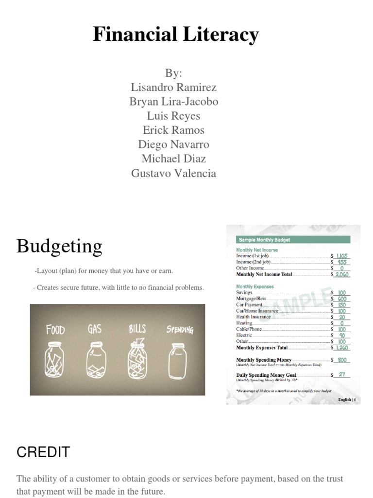 Financial Literacy Presentation | PDF | Debt | Credit
