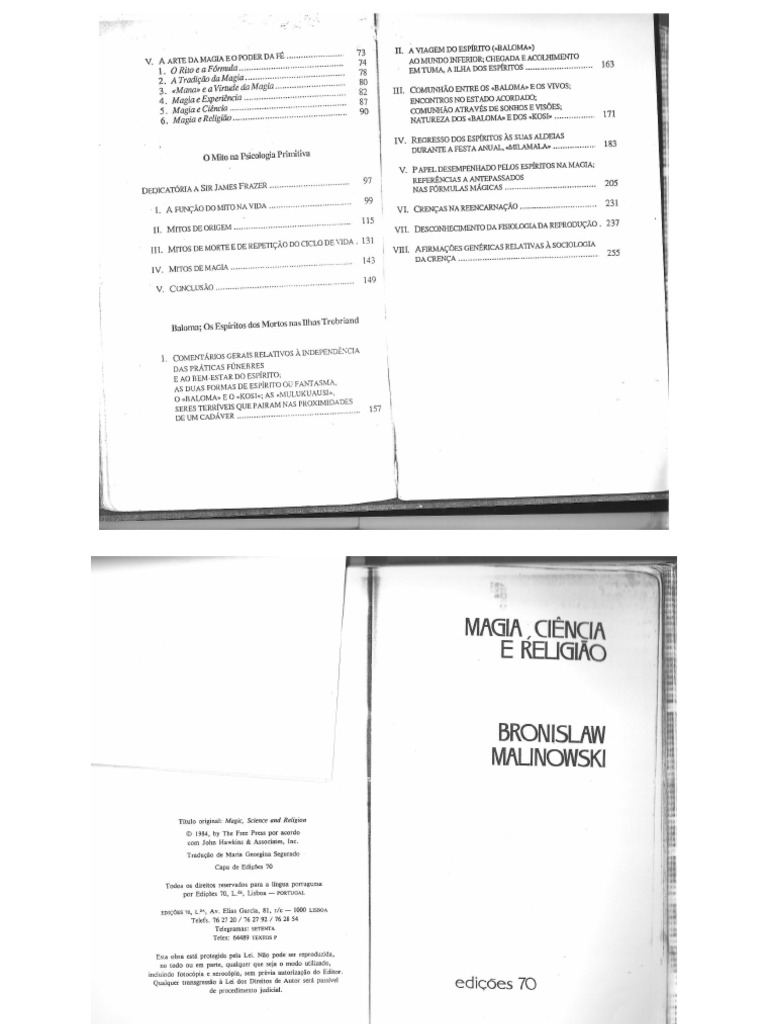 Malinowski, Bronislaw. Baloma. Os Espíritos Dos Mortos Nas Ilhas ...