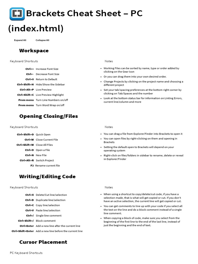 Brackets Cheat Sheet-PC | PDF | Finder (Software) | Computer Keyboard