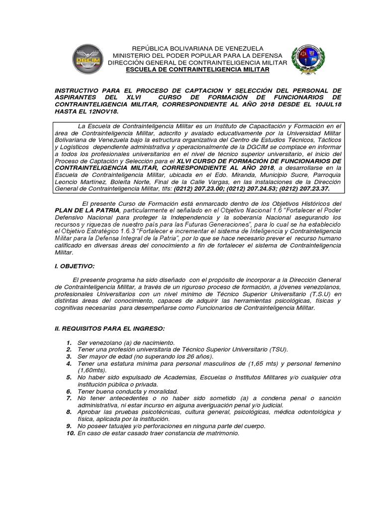 Instructivo Captación y Selección Dgcim 2018 | PDF | Salud y bienestar ...