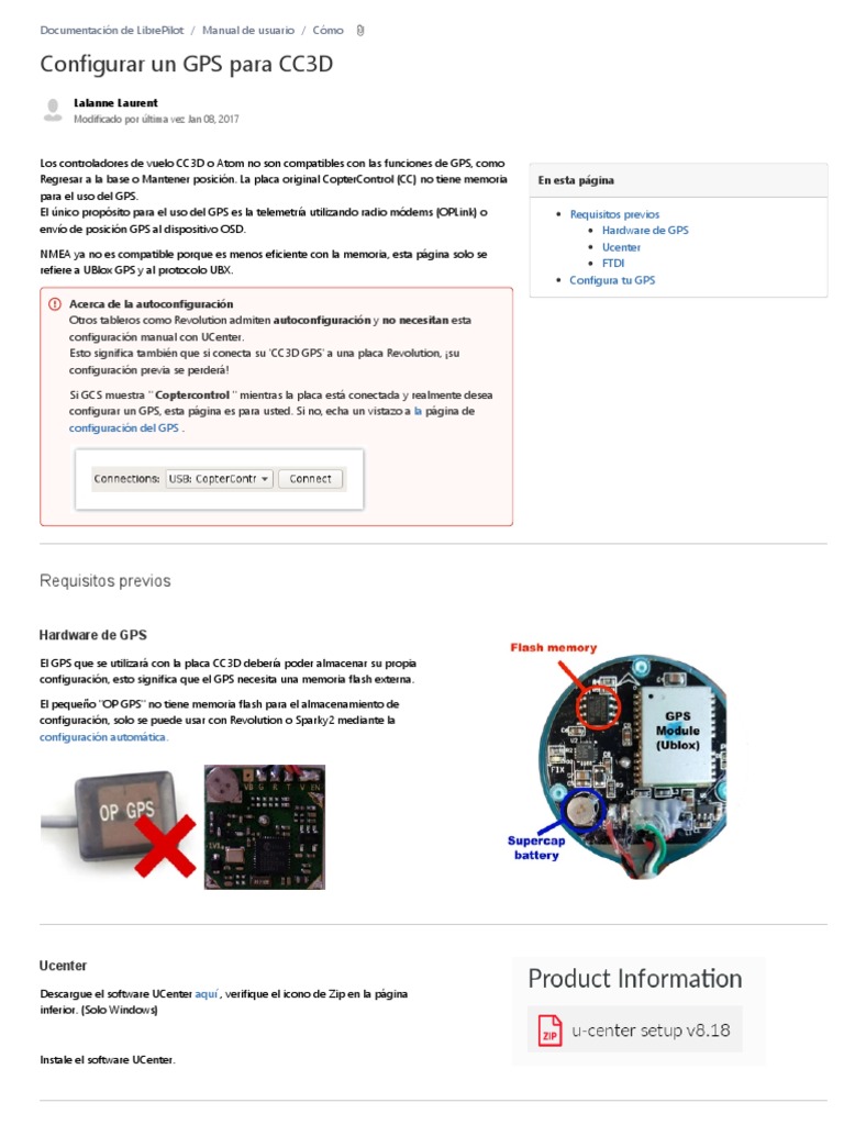 Configure A GPS For CC3D - LibrePilot Documentation - Confluence | PDF | Sistema de ...