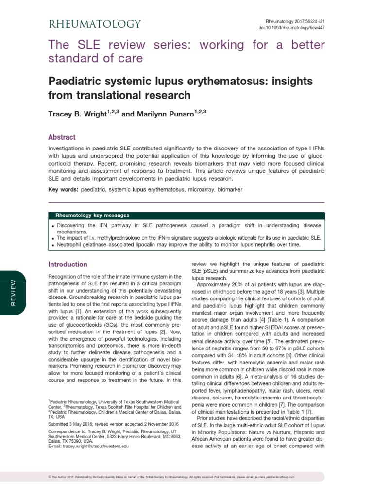 The SLE Review Series: Working For A Better Standard of Care | PDF ...