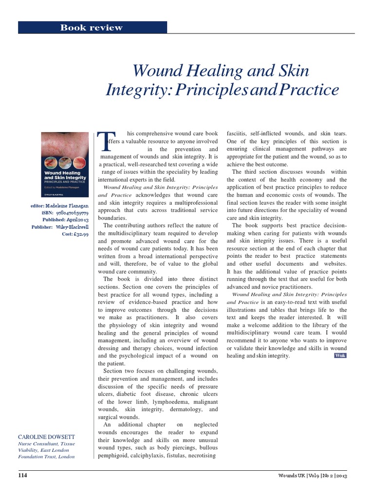 Wound Healing and Skin Integrity Principles and Practice | PDF | Wound ...