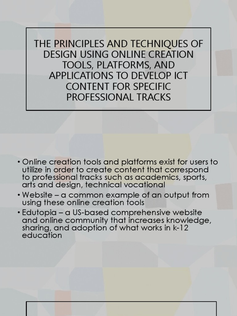 Design Principles for ICT Content Creation | PDF | Perception ...