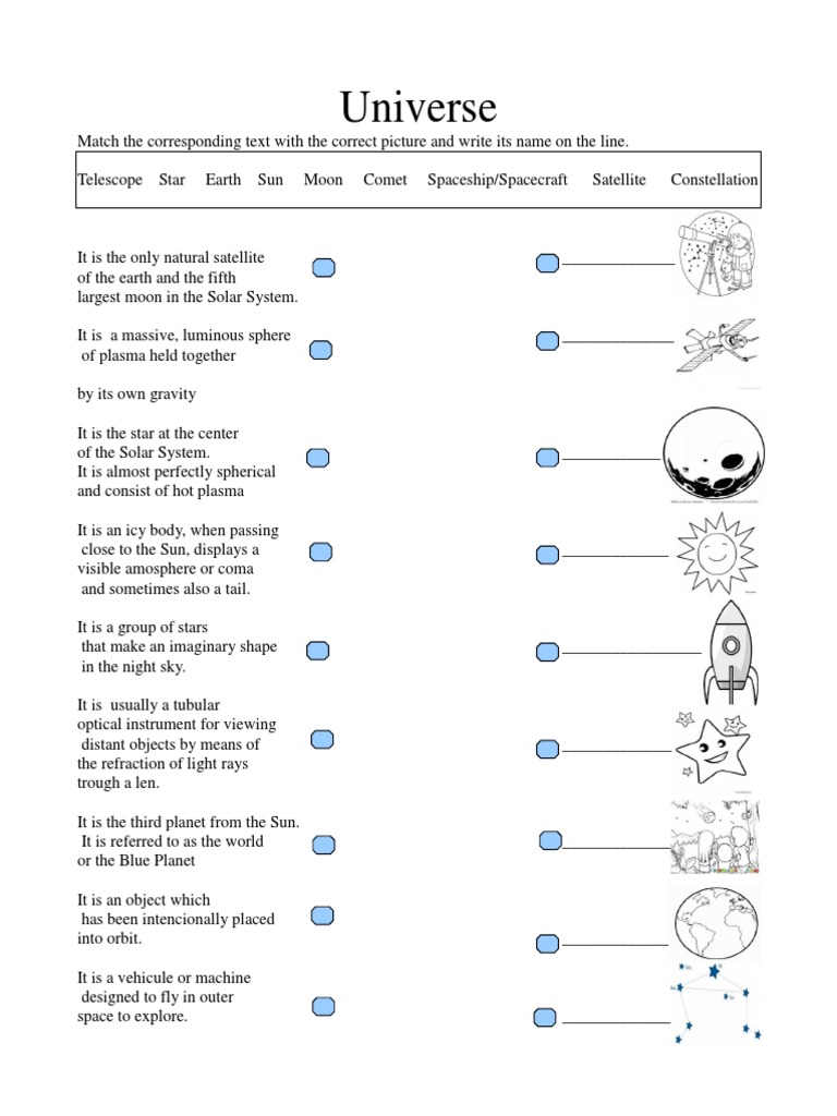 Universe Reading Comprehension Exercises 57724 | PDF