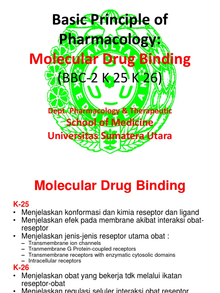 Basic Principle of Pharmacology:: Molecular Drug Binding | PDF | Cell ...