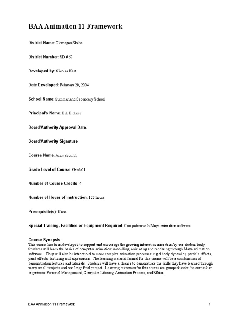 Animation 11 | PDF | Rendering (Computer Graphics) | Curriculum