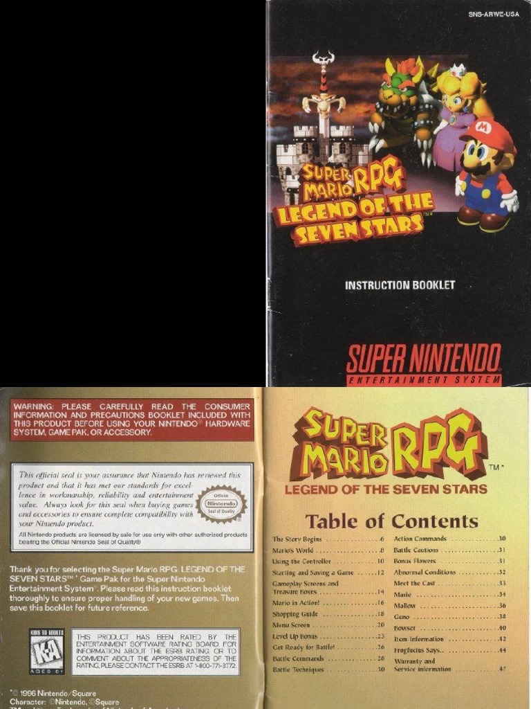 Super Mario RPG - Legend of The Seven Stars (U) PDF | PDF | Mario ...