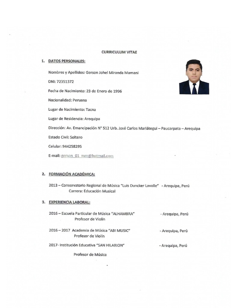Curriculum Vitae Gerson Miranda | PDF
