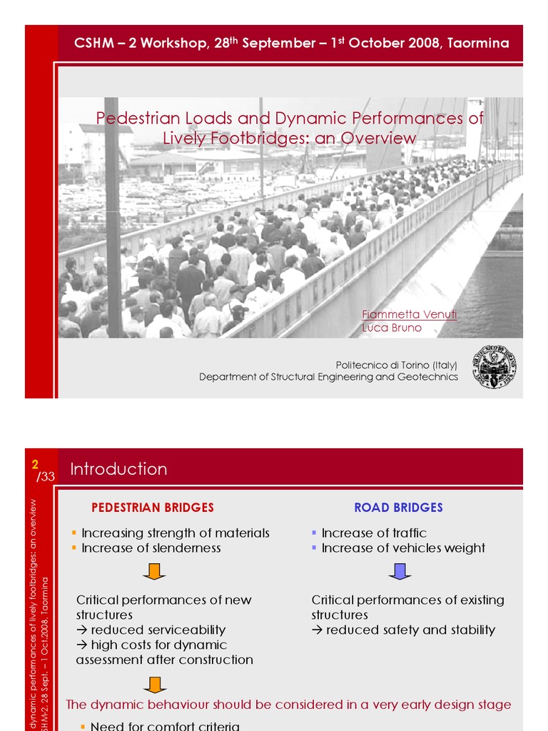 Pedestrian Loads and Dynamic Performances of Lively Footbridges An ...
