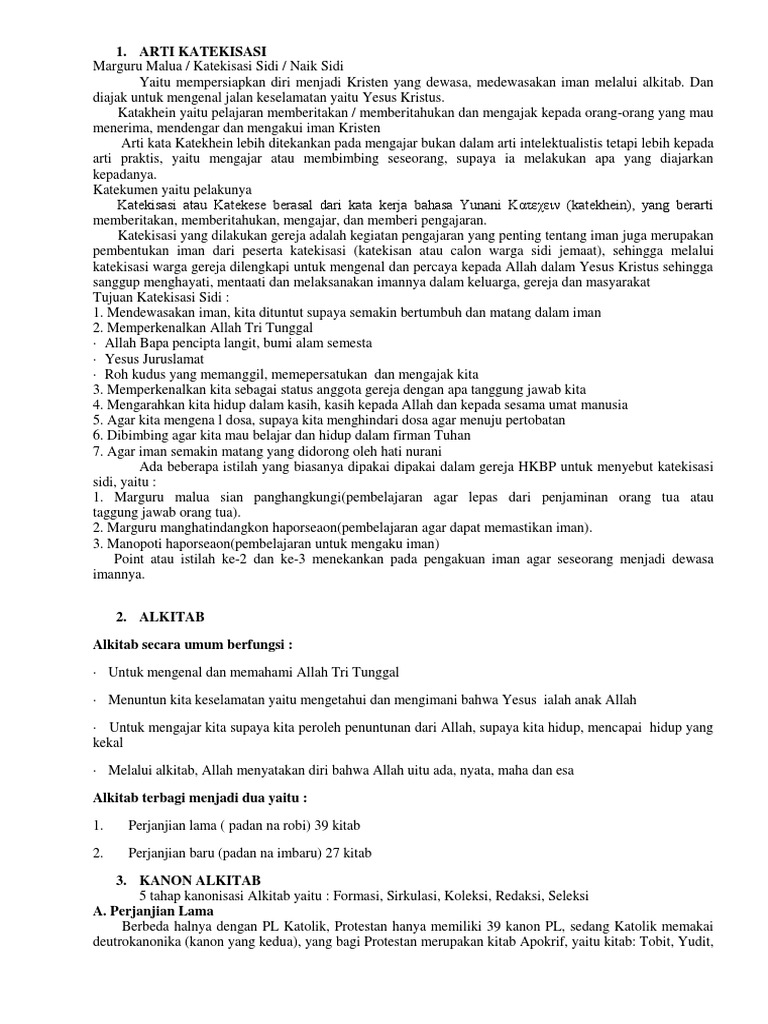 Bahan Ajar Katekisasi | PDF