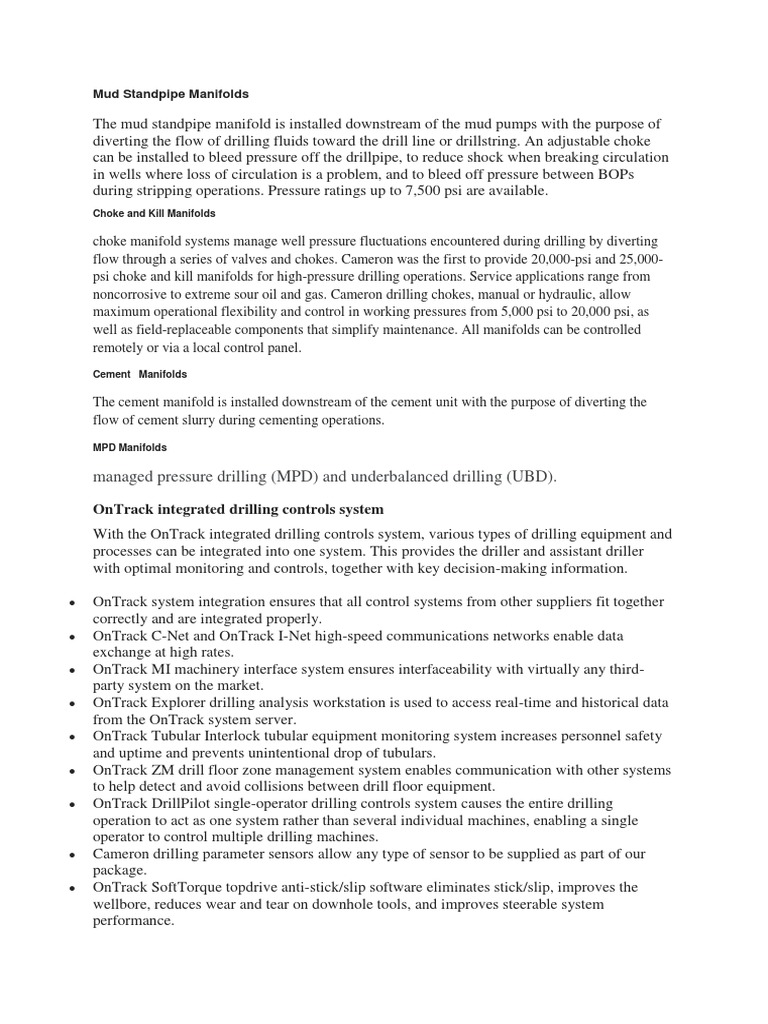 Mud Standpipe Manifolds | Download Free PDF | Oil Well | Pump