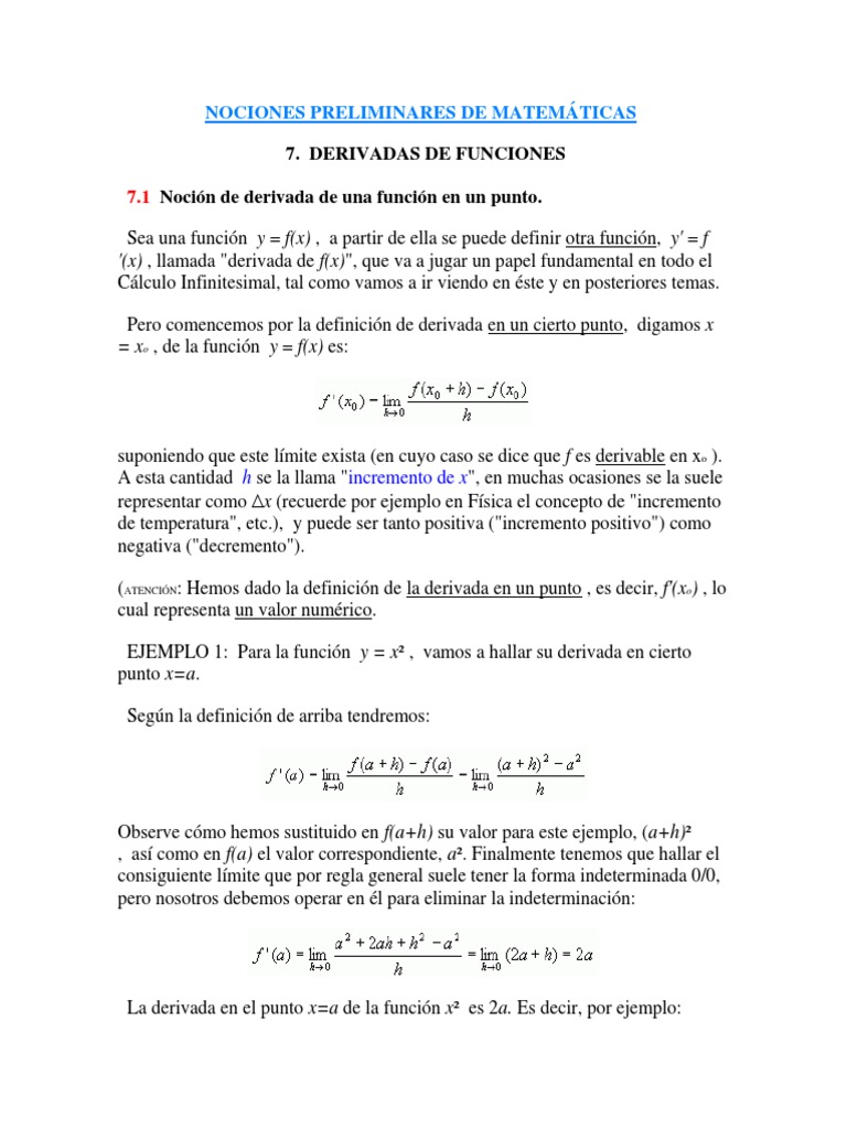 Nociones Preliminares de Matemáticas | PDF | Derivado | Tangente