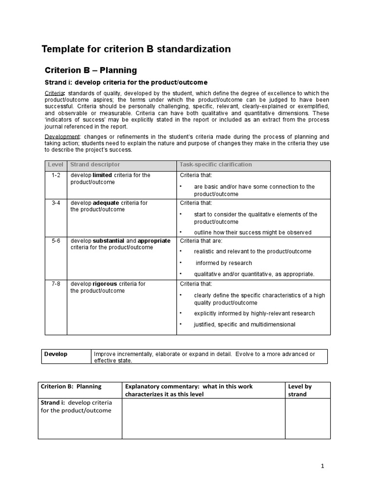 Criterion B Task Specific Clarification | PDF | Qualitative Research ...