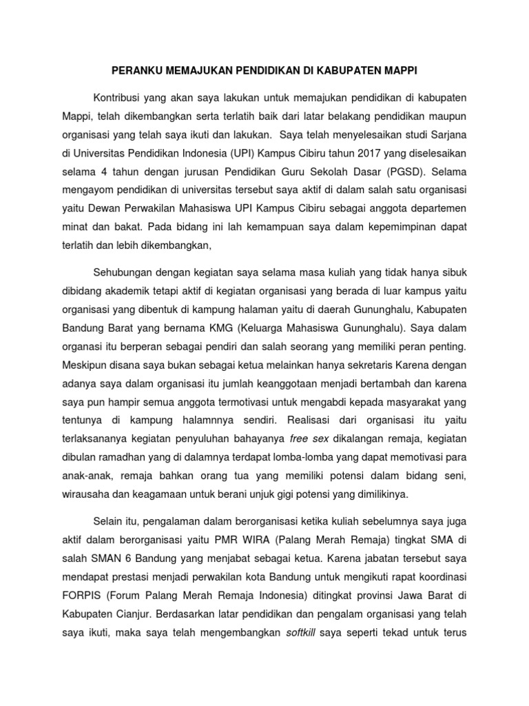 Peranku Memajukan Pendidikan Di Kabupaten Mappi | PDF