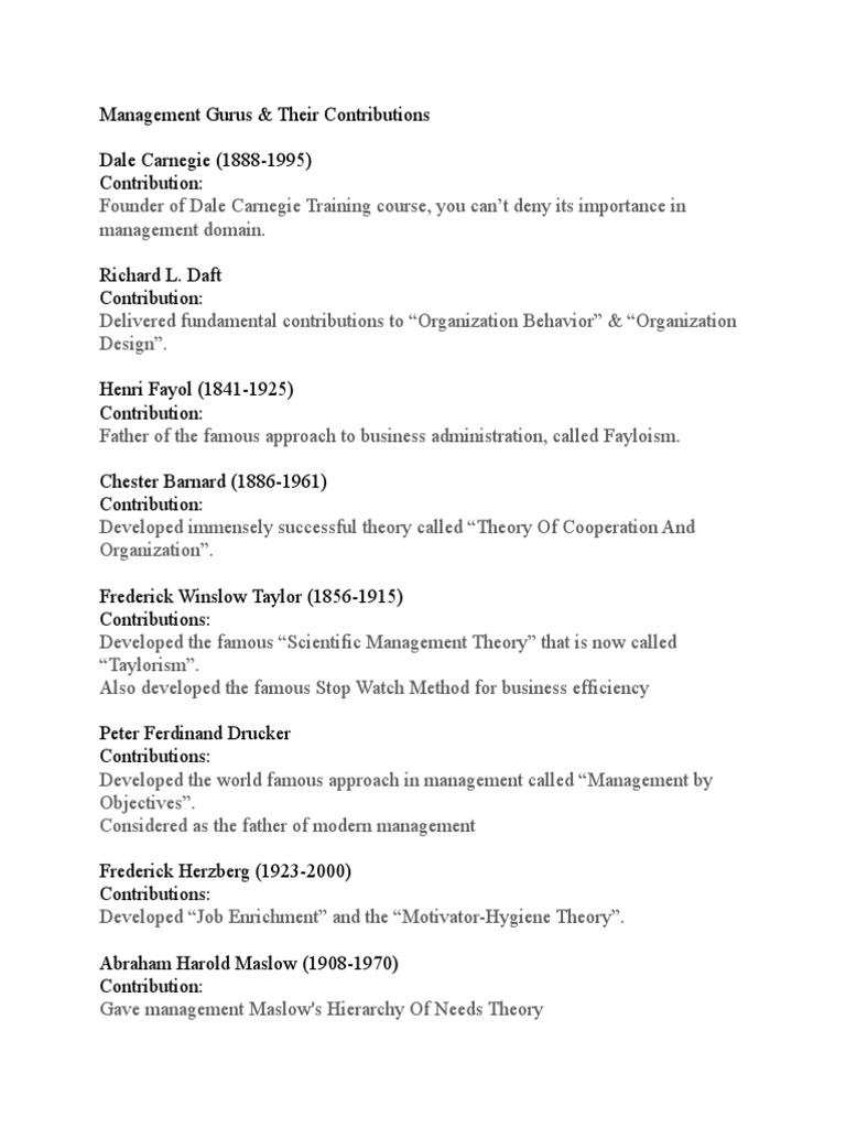 Management Gurus | PDF | Systems Science | Business