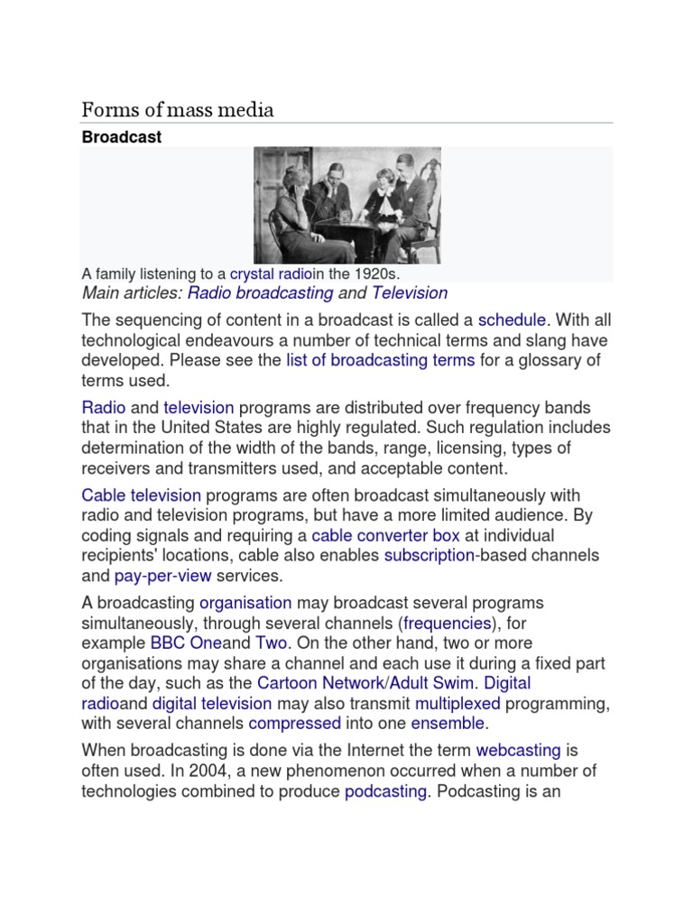 Overview of Broadcast Media Types | PDF | Business