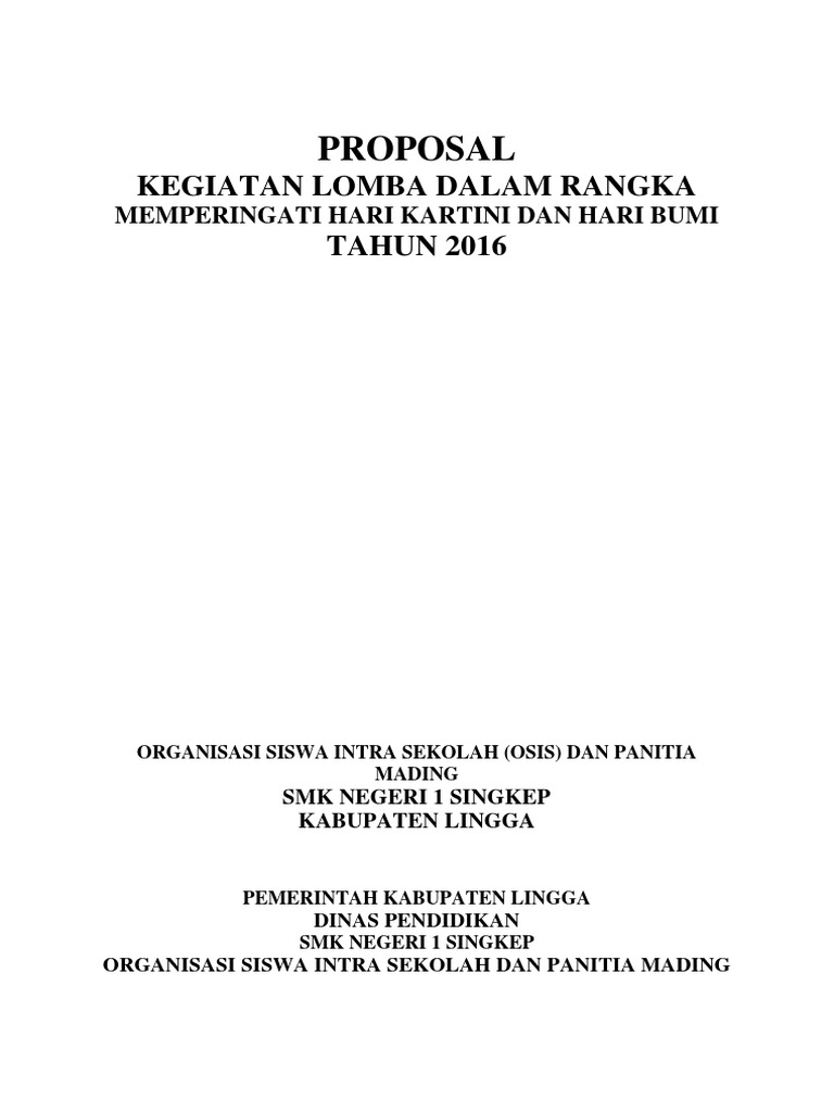 PROPOSAL Lomba Mading | PDF