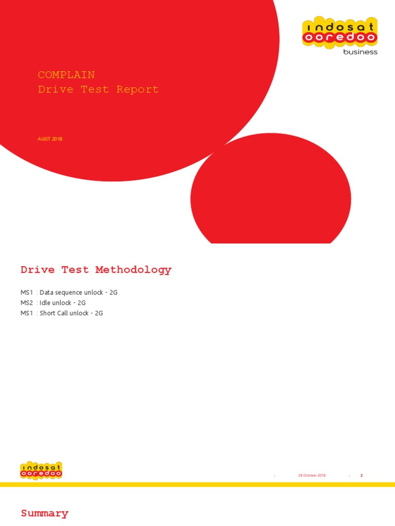 Complain Drive Test Report: AUGT 2018 | PDF