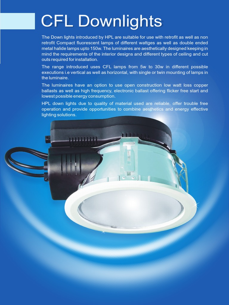 CFL Downlighters | PDF | Compact Fluorescent Lamp | Lighting