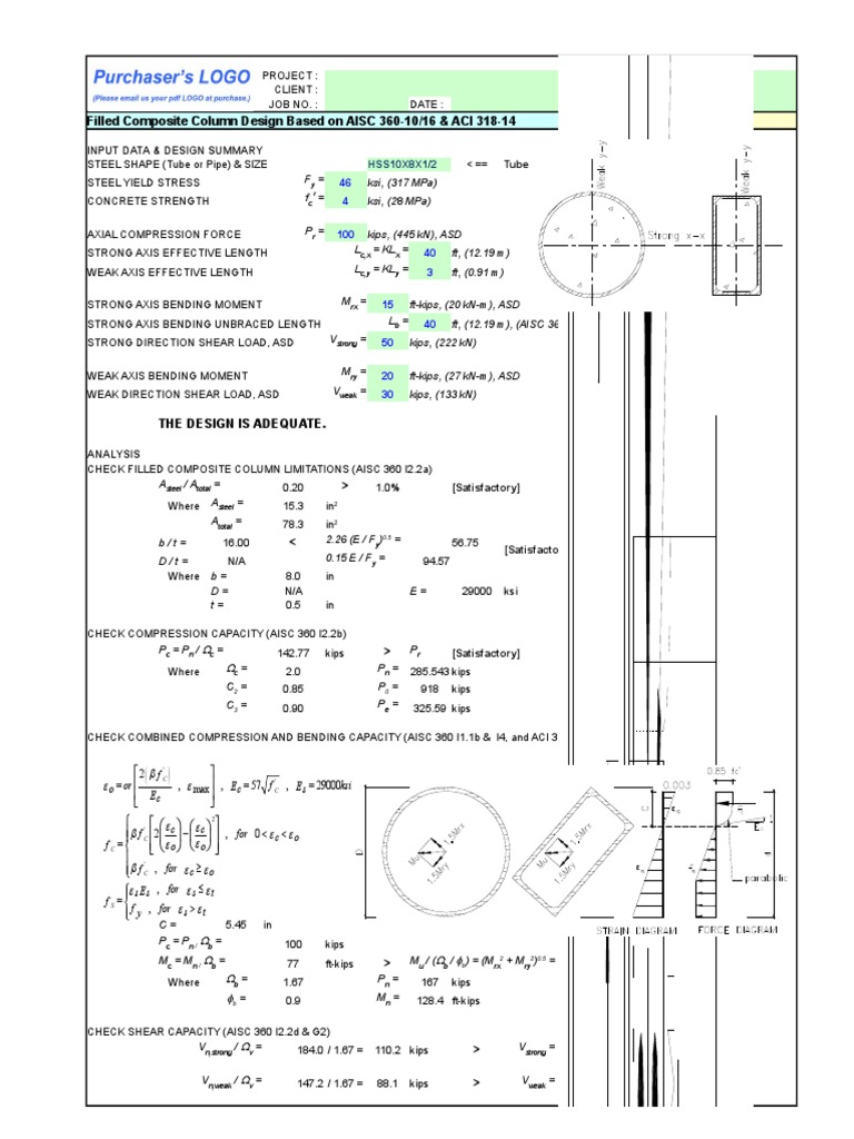 Composite Column Design Example Aisc - Design Talk