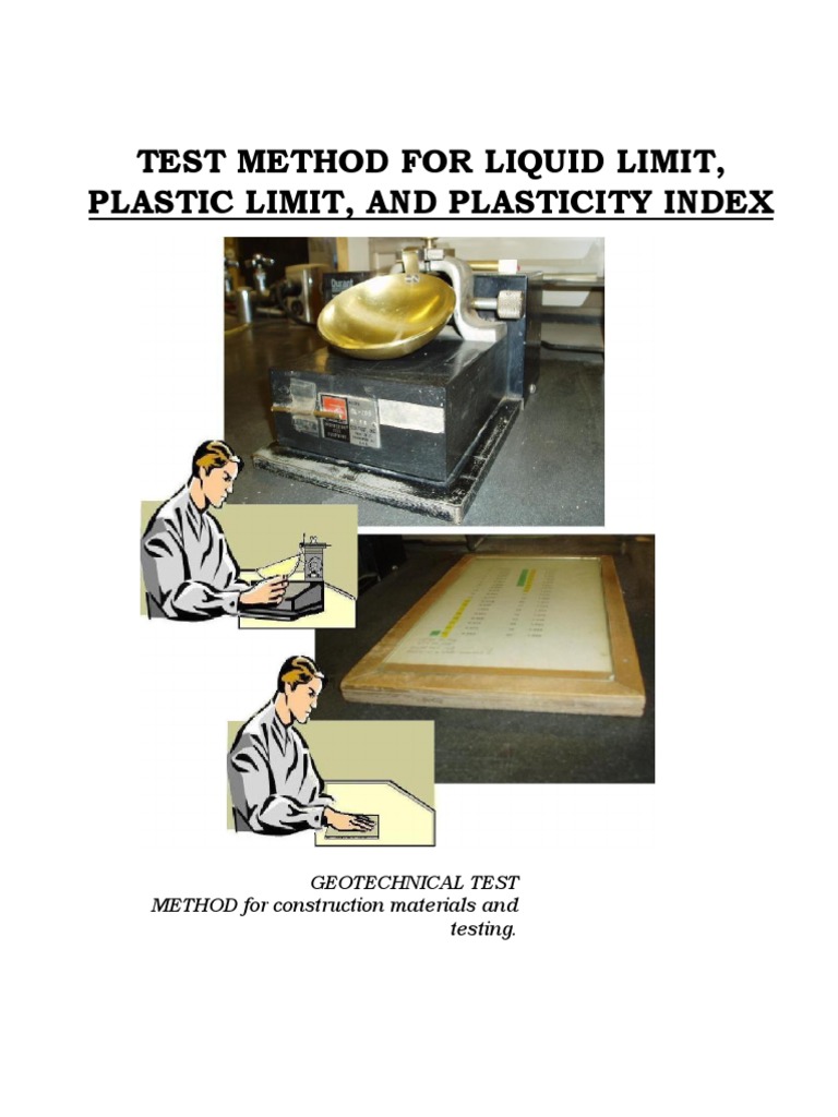 Test Method For Liquid Limit, Plastic Limit, and Plasticity Index | PDF ...