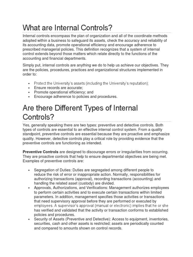 Preventive Detective | PDF | Internal Control | Audit