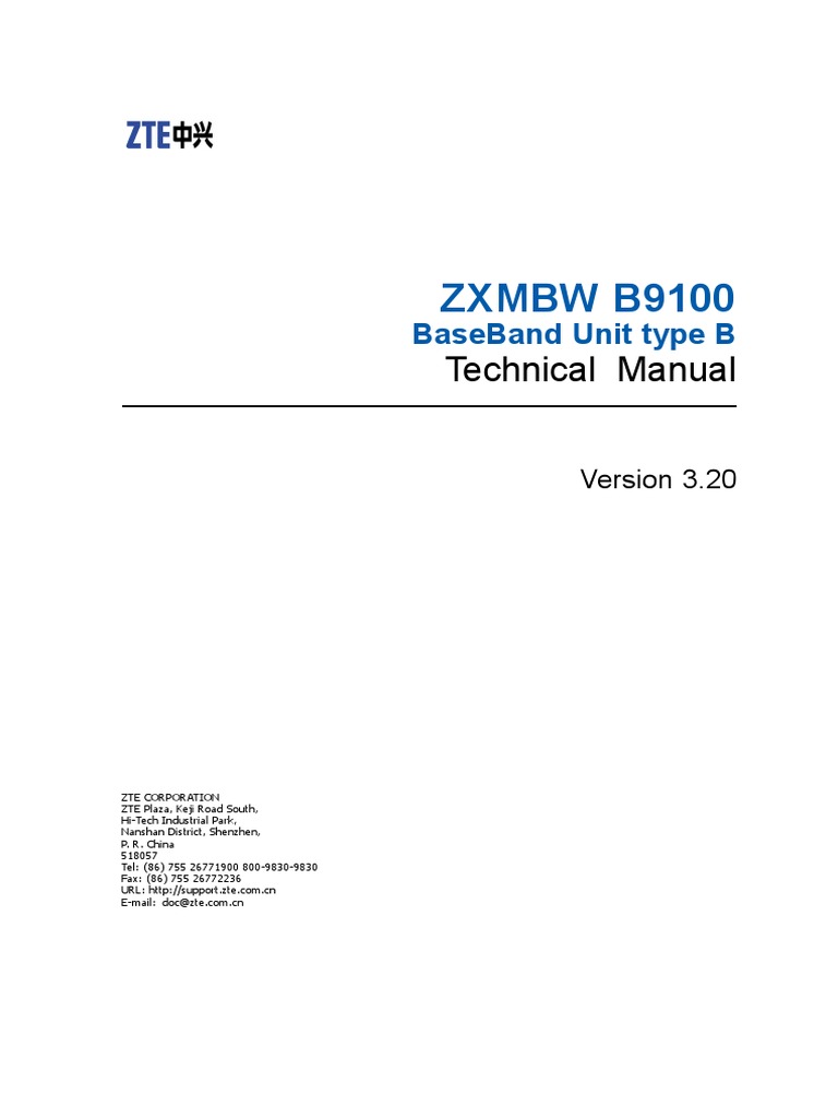 sjzl20083075-ZXMBW B9100 Technical Manual PDF | PDF | Electromagnetic ...