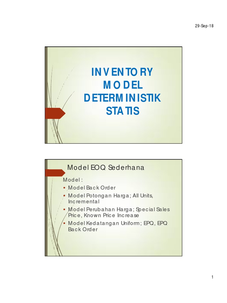 Model EOQ dan Diskon Kuantitas | PDF