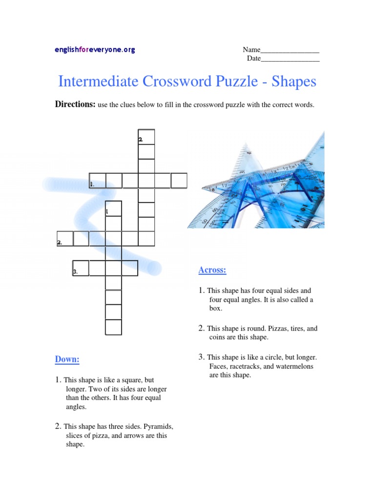 Intermediate Crossword Puzzle Shapes PDF | PDF