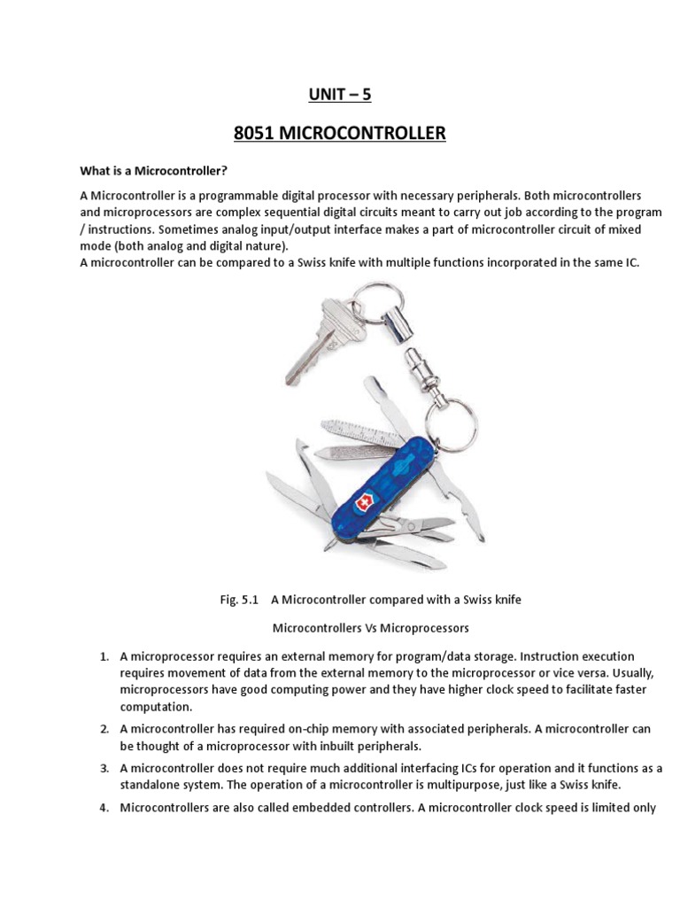 8051 Microcontroller Unit 5 Pdf Microcontroller Random Access Memory