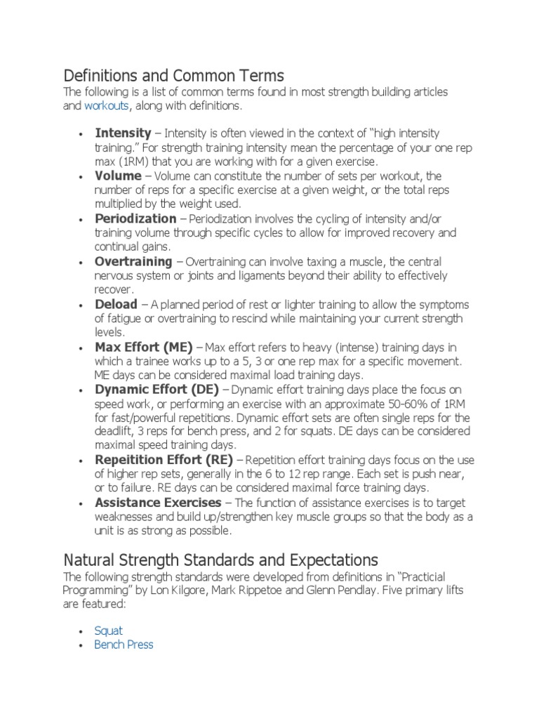 Definitions and Common Terms: Intensity Periodization Overtraining ...