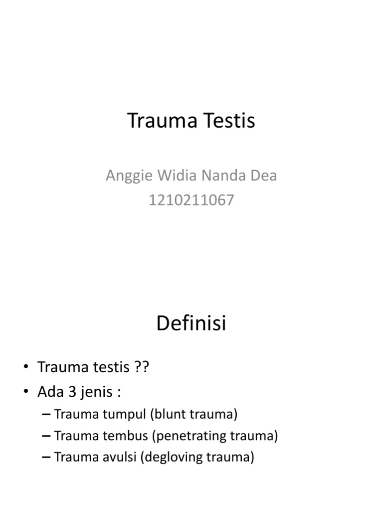 Anamnesis Trauma-Testis | PDF