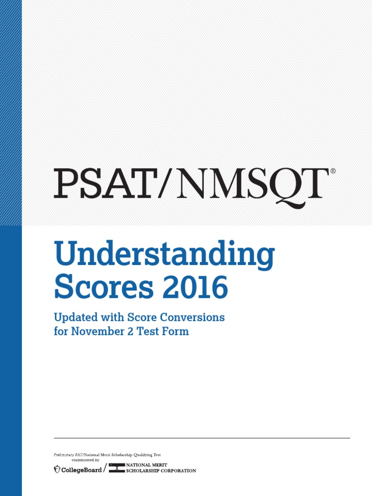 2016 PSAT NMSQT Answers and Score Conversion | PDF | Psat/Nmsqt | Sat