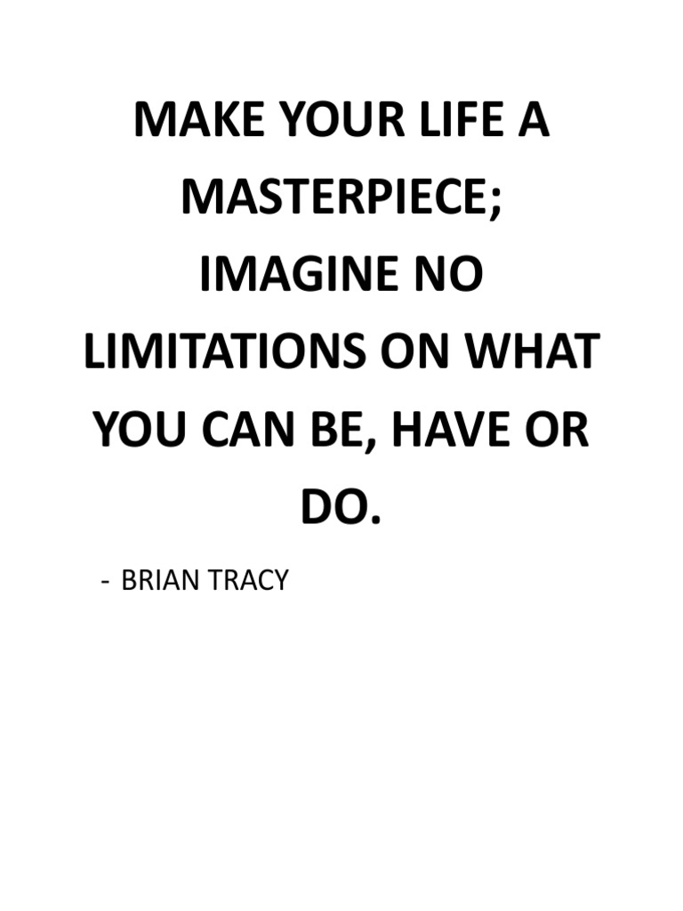 Make Your Life A Masterpiece | PDF