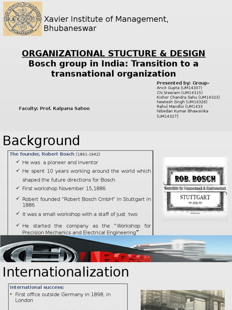 Bosch India: Transnational Structure Insights | PDF | Innovation ...