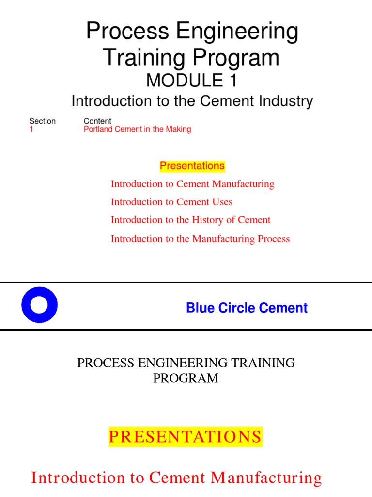 Mod 1 Introduction To The Cement Industry Pdf Cement Concrete