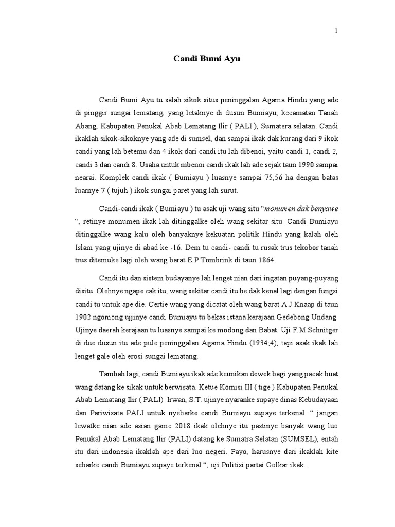 Candi Bumi Ayu PDF | PDF