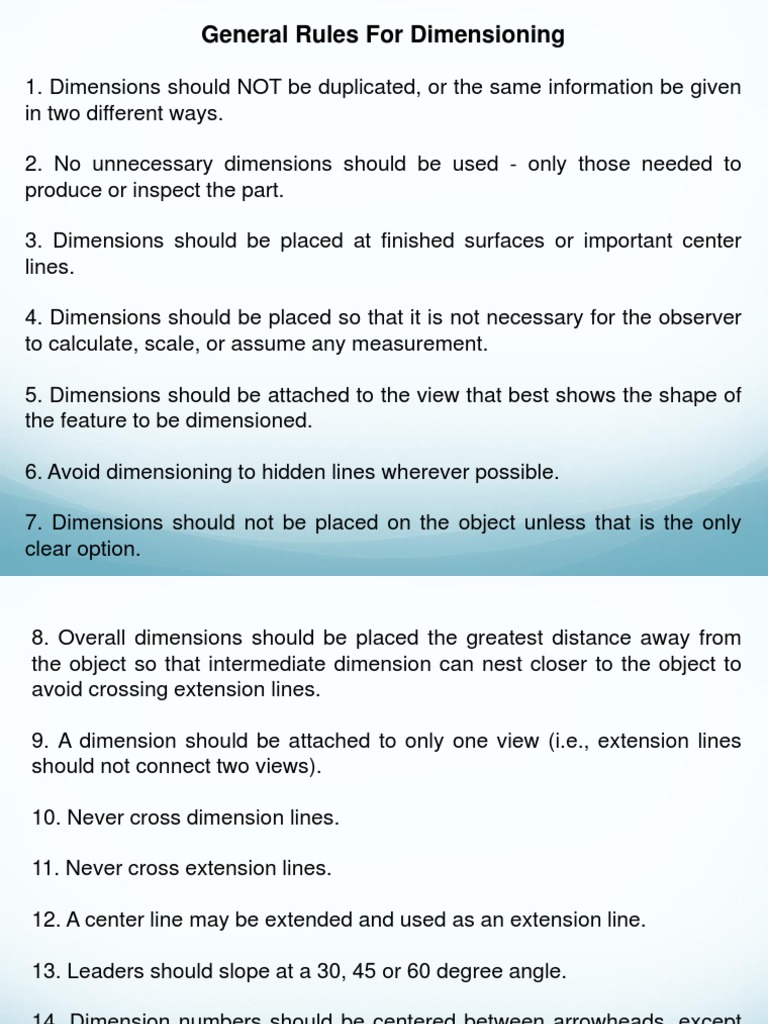 General Rules For Dimensioning | PDF