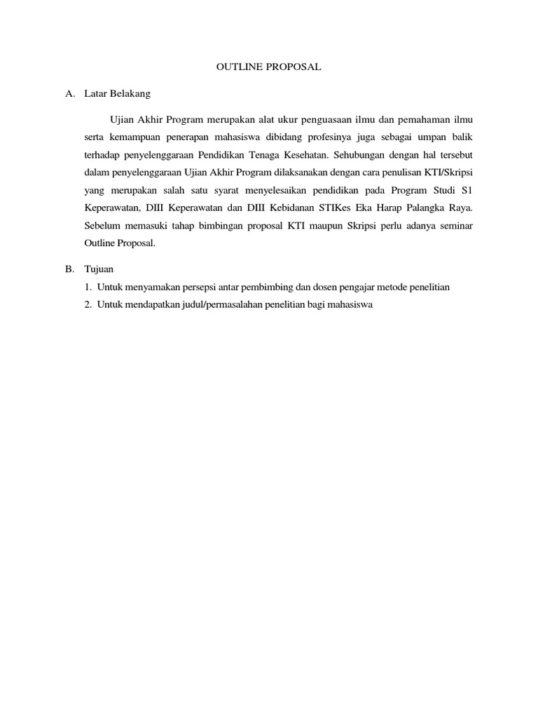 Outline Proposal TB | PDF | Sains & Matematika