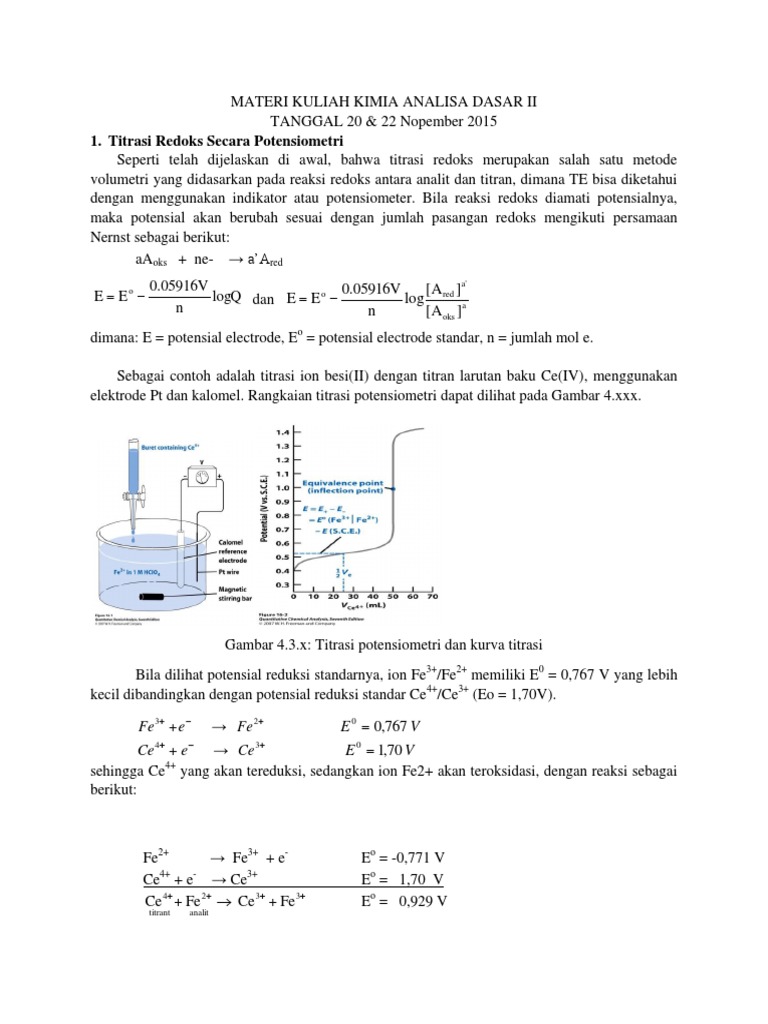 DEP - Titrasi Redoks Potensiometri | PDF