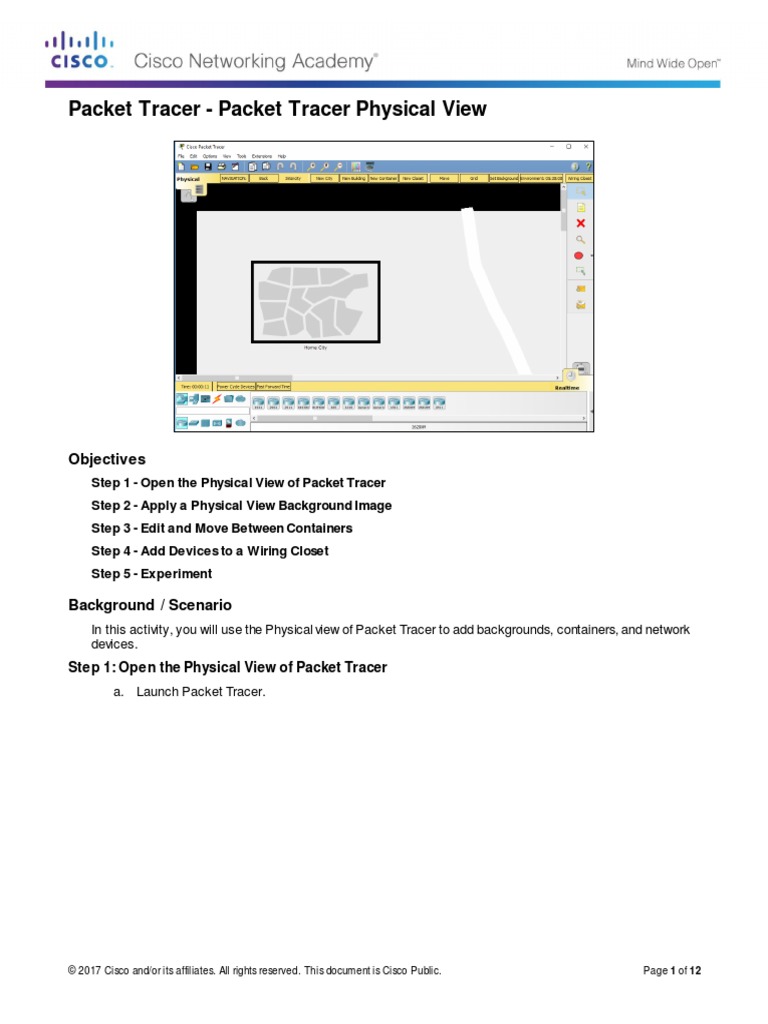 Packet Tracer - Packet Tracer Physical View: Objectives