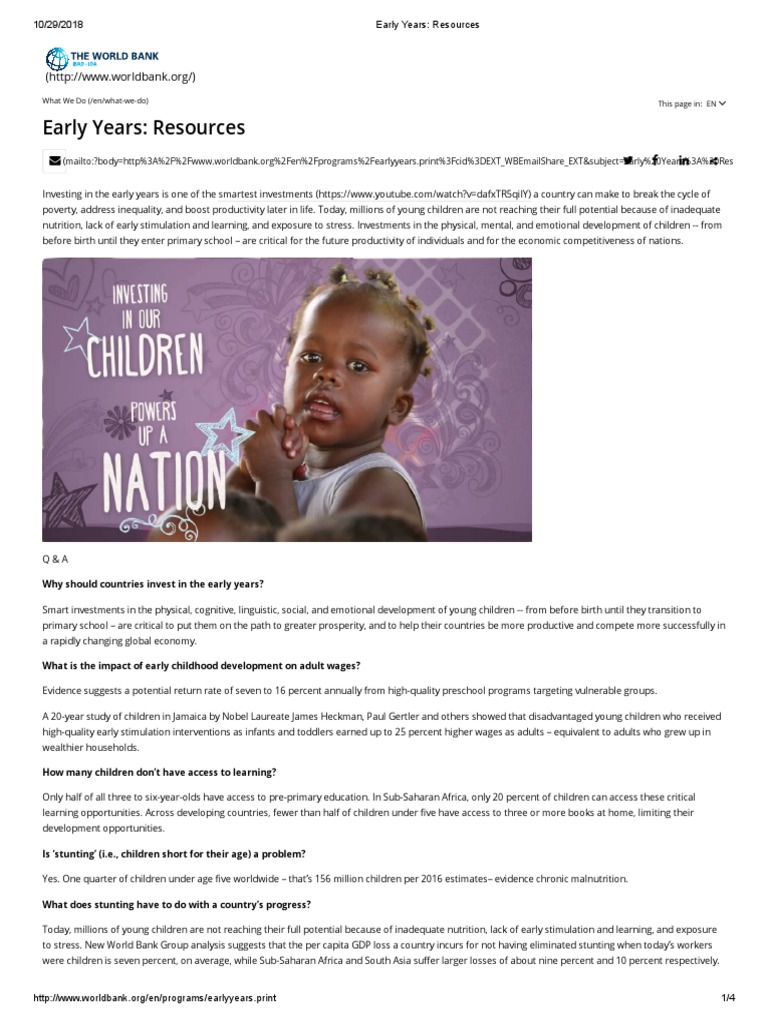 Early Years Resources Pdf World Bank Group Early Childhood