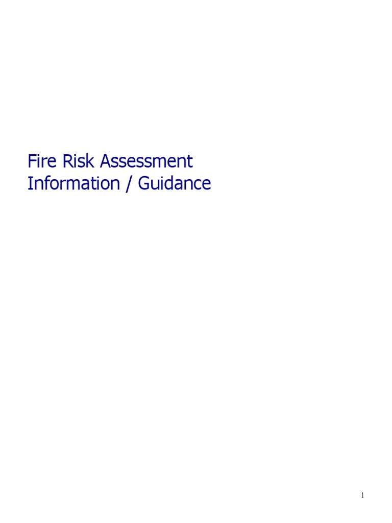 Fire Risk Assessment Template | PDF | Fire Safety | Risk Assessment