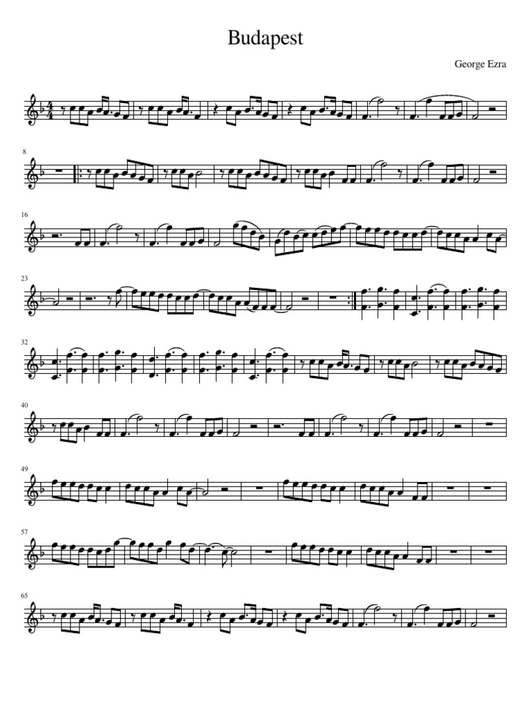 Budapest Sheet Music by George Ezra | PDF